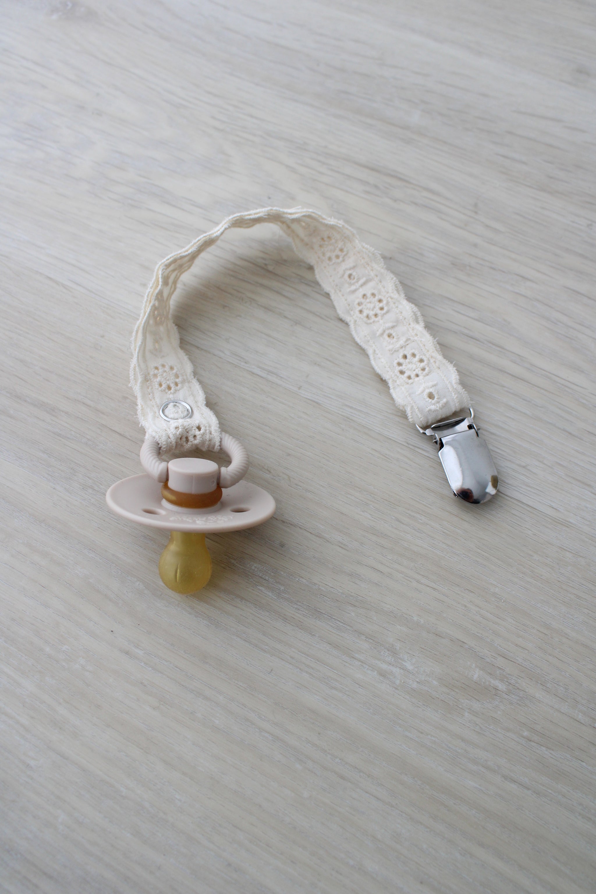 Floral Eyelet Pacifier Clip